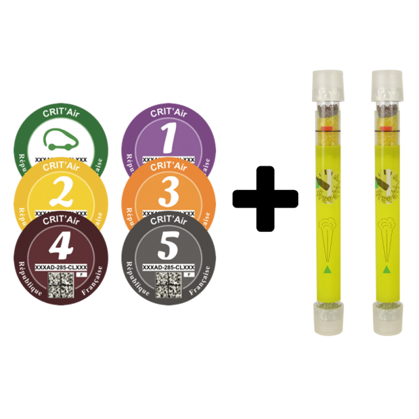 Crit’Air Sticker France + Single Use NF Breathalysers (Twin Pack)